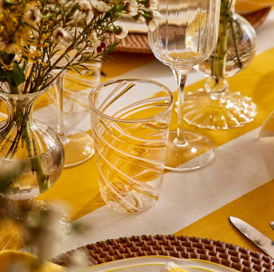 Pink & Amber Swirl Glasses (Set of 4)