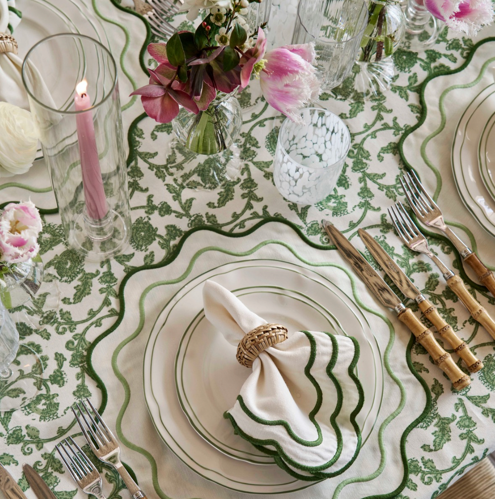 Lola Green Vine Tablecloth - 245x330cm